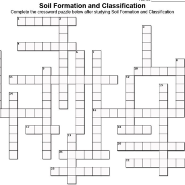 Soil Classification Crossword – Mr. Ag