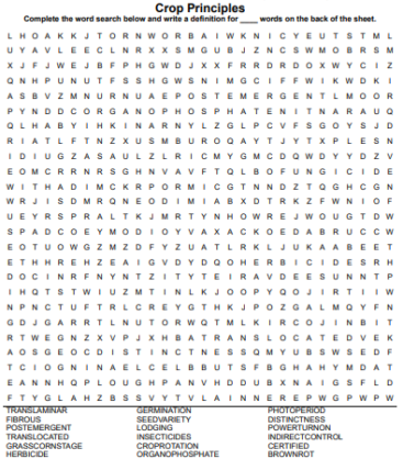 Crop Principles Wordsearch – Mr. Ag
